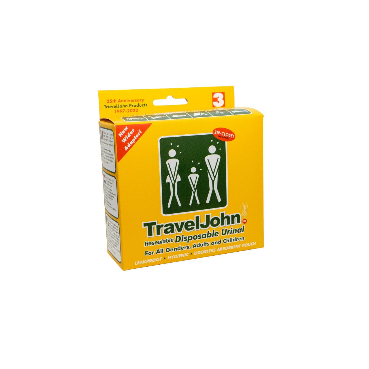 TravelJohn Resealable Disposable Urinal - 3 Pack – Campmor