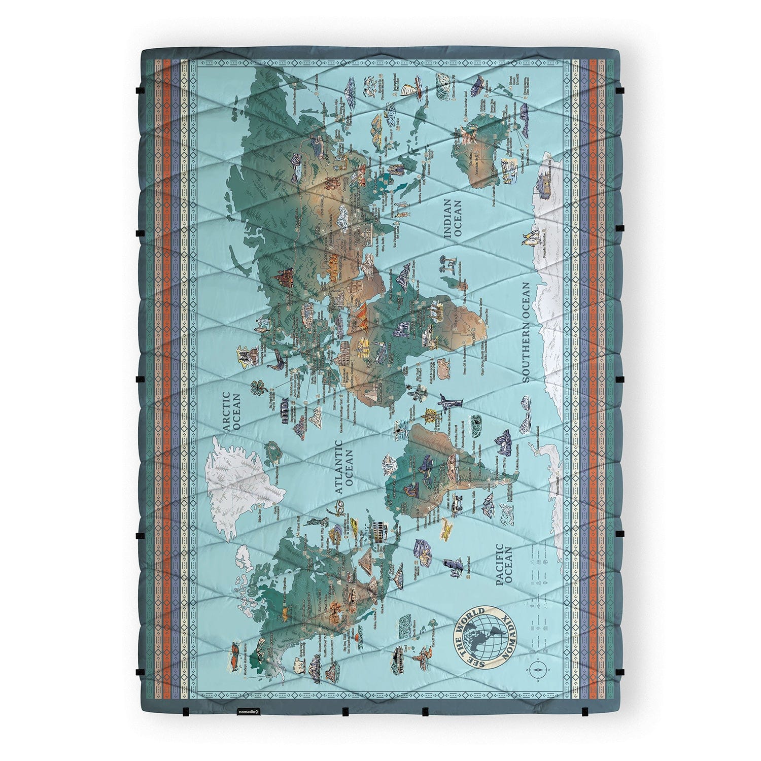 Nomadix Puffer Blanket: World Map – Campmor