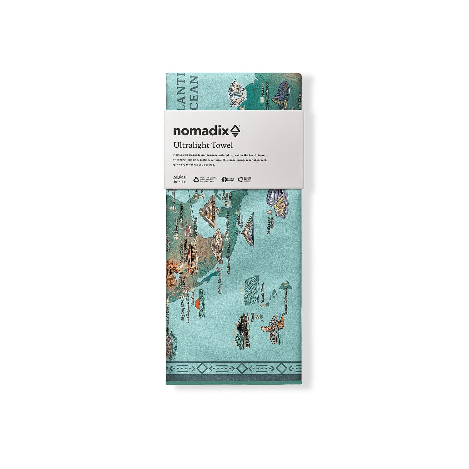 Nomadix Ultralight Towel: World Map – Campmor