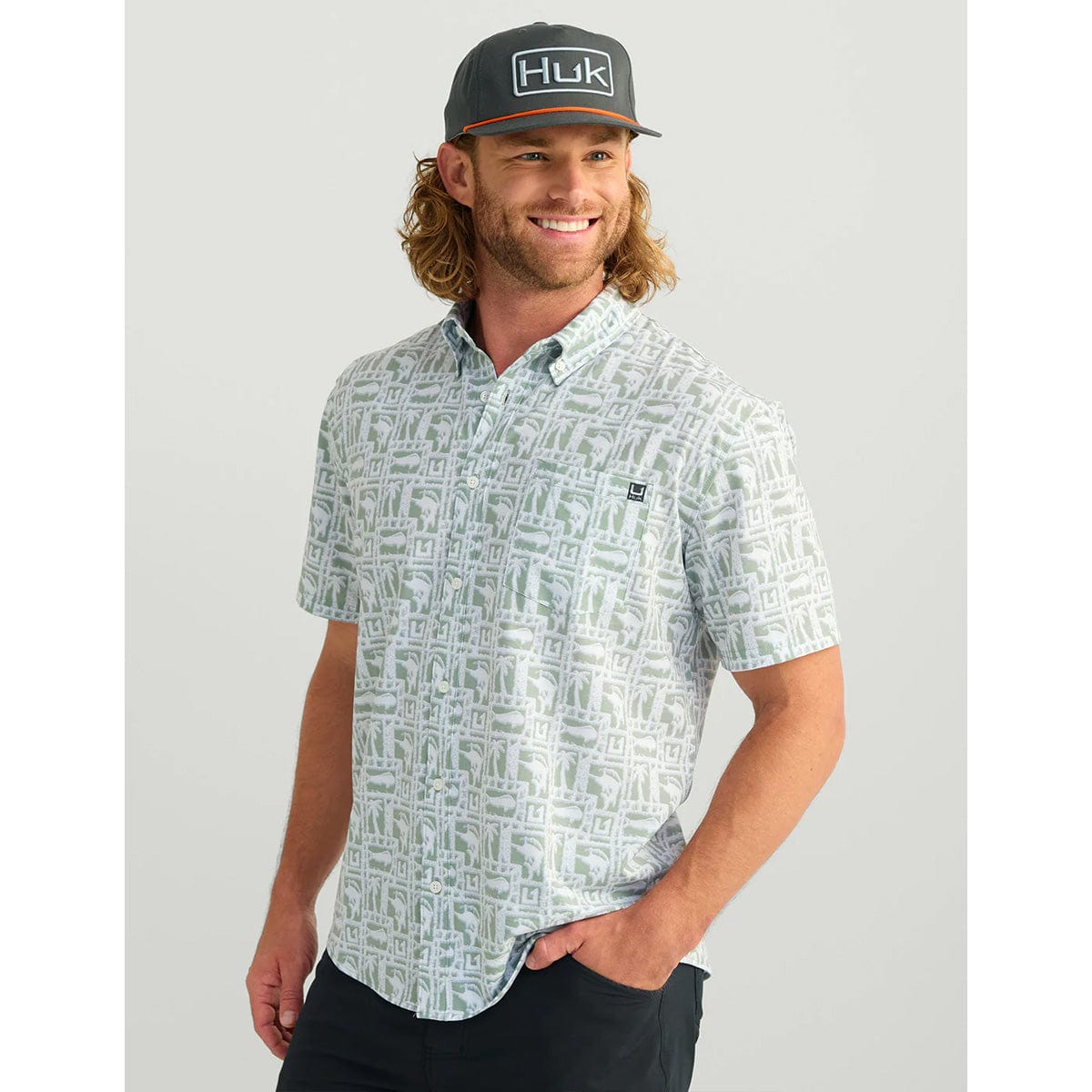 HUK Men's Kona Printed Short Sleeve Shirt – Campmor