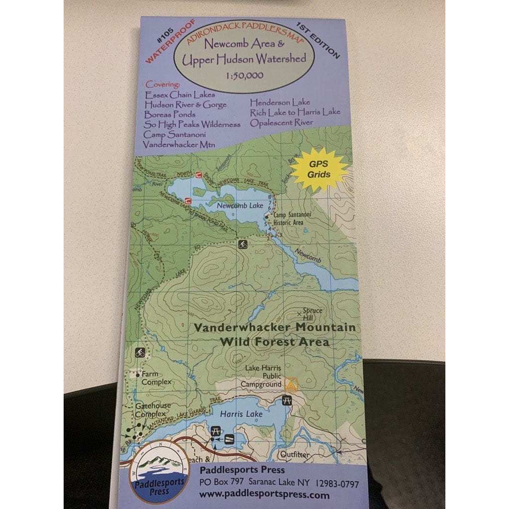 Adirondack Paddlers Map Newcomb Area & Upper Hudson Watershed – Campmor